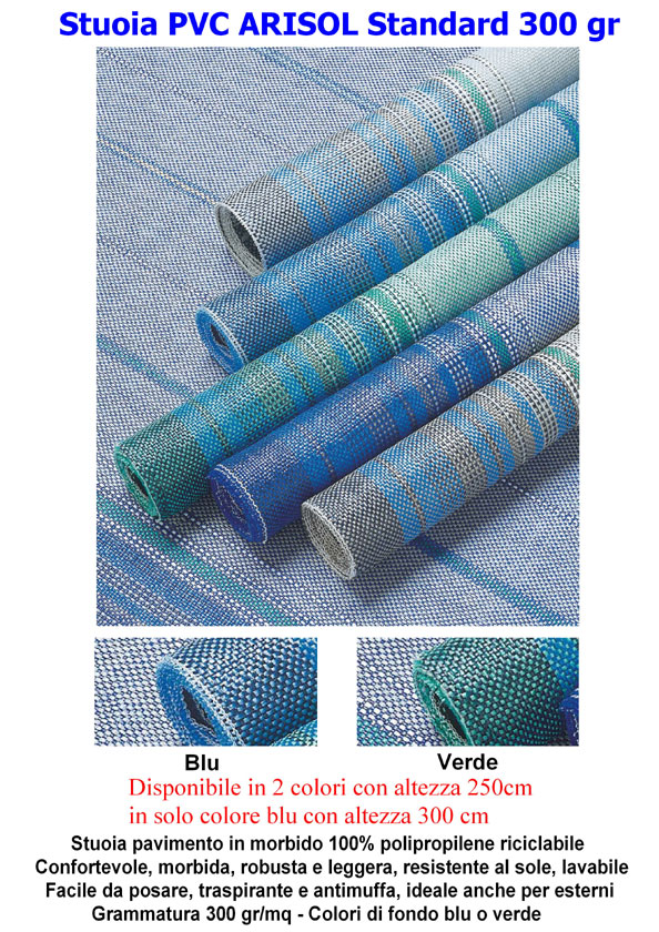 STUOIA PVC 3x2 mt blu 300gr ARISOL