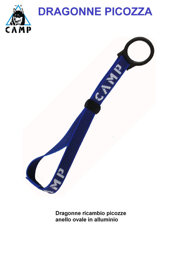 Dragonne per picozza con anello ovale in alluminio